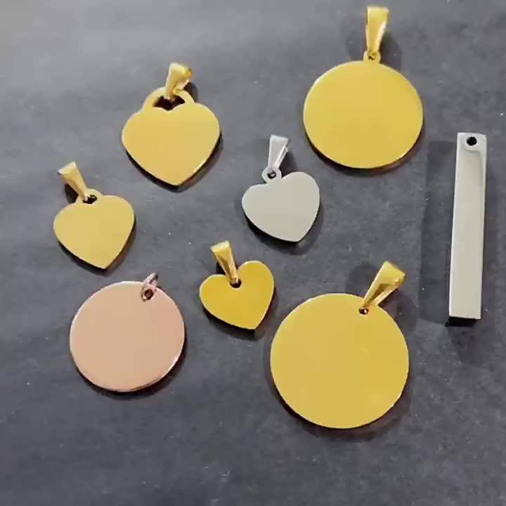 Wholesale Custom Metal Geometric Tags Designer Stainless Steel Engraved ...