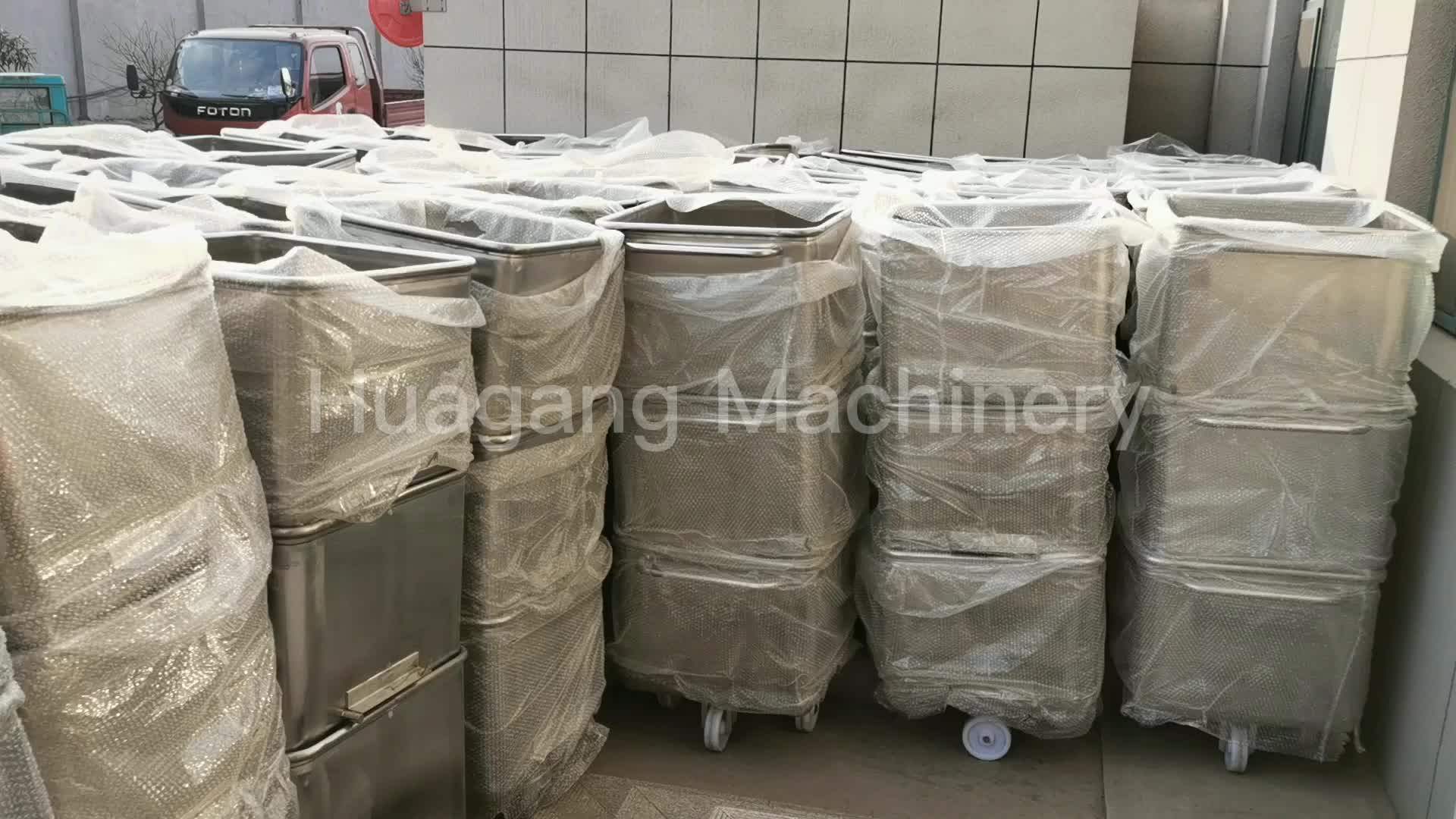 304 Stainless Steel Food Trolley 200l Meat Eurobin Food Skip Cart 100l ...