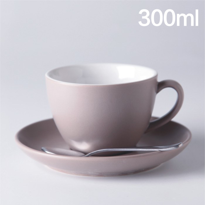 Matte color glazed ceramic coffee cup and saucer European style latte ...