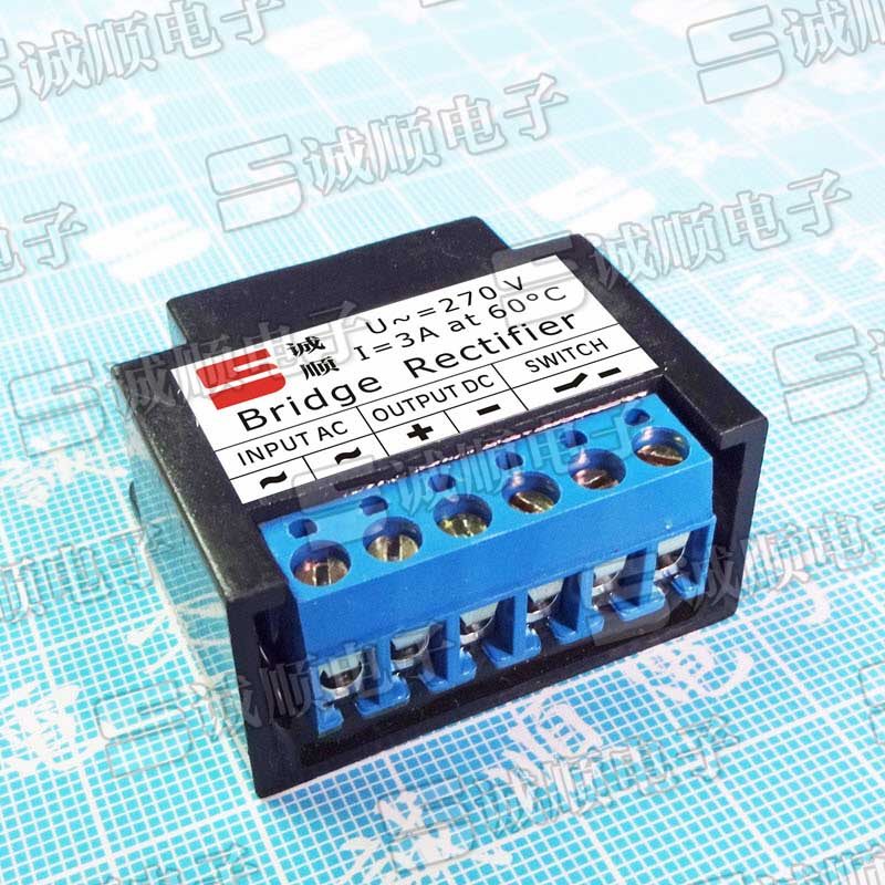 Replaces the TRANTEX Bridge Rectifier U~=270V I=3A at 60°C Chengshun card