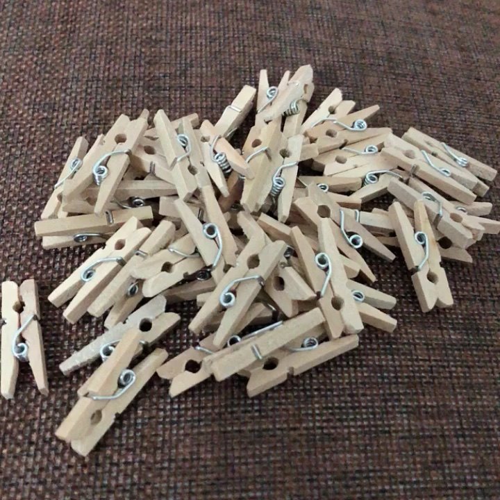 2.5cm Unfinished Natural Wood Clip Mini Clothespin Cloth Peg Craft Peg ...