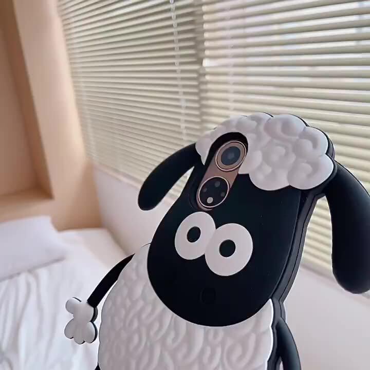 Luxury 3d Cute Cartoon Sheep Couples Silica Gel Phone Case For Iphone ...