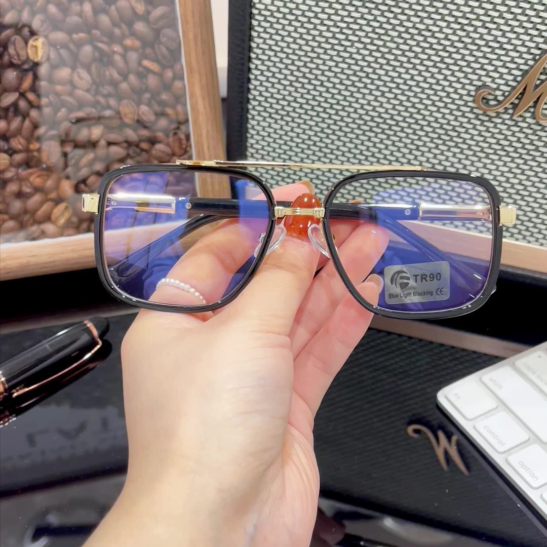 Ms 97702 2024 New Double Nose Bridge Men's Eyeglasses Metal Tr Optical ...