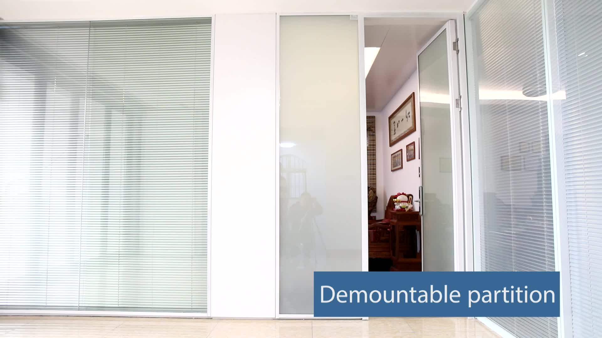 Single Double Layer Office Glass Partition Wall With Door Office Wall ...