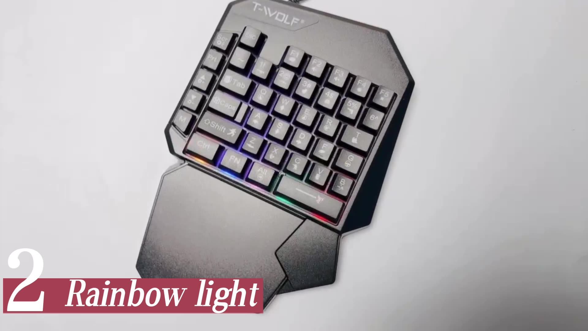 Twolf T19 Single Gaming Keyboard One-handed 35keys Rgb Led Backlight ...