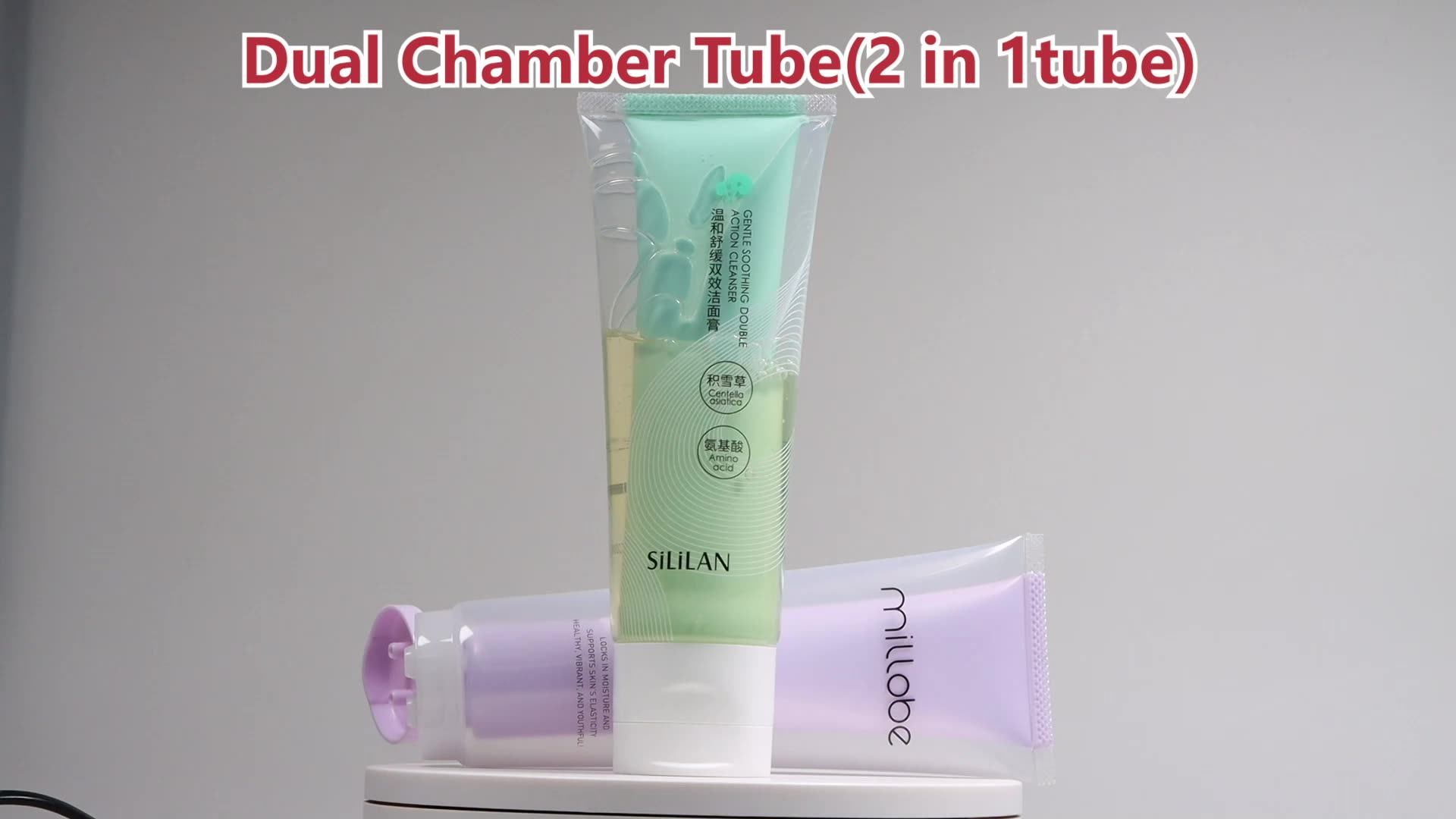 Dual Chamber Double Tube For Skin Care Body Lotion Shampoo Gel Squeeze ...