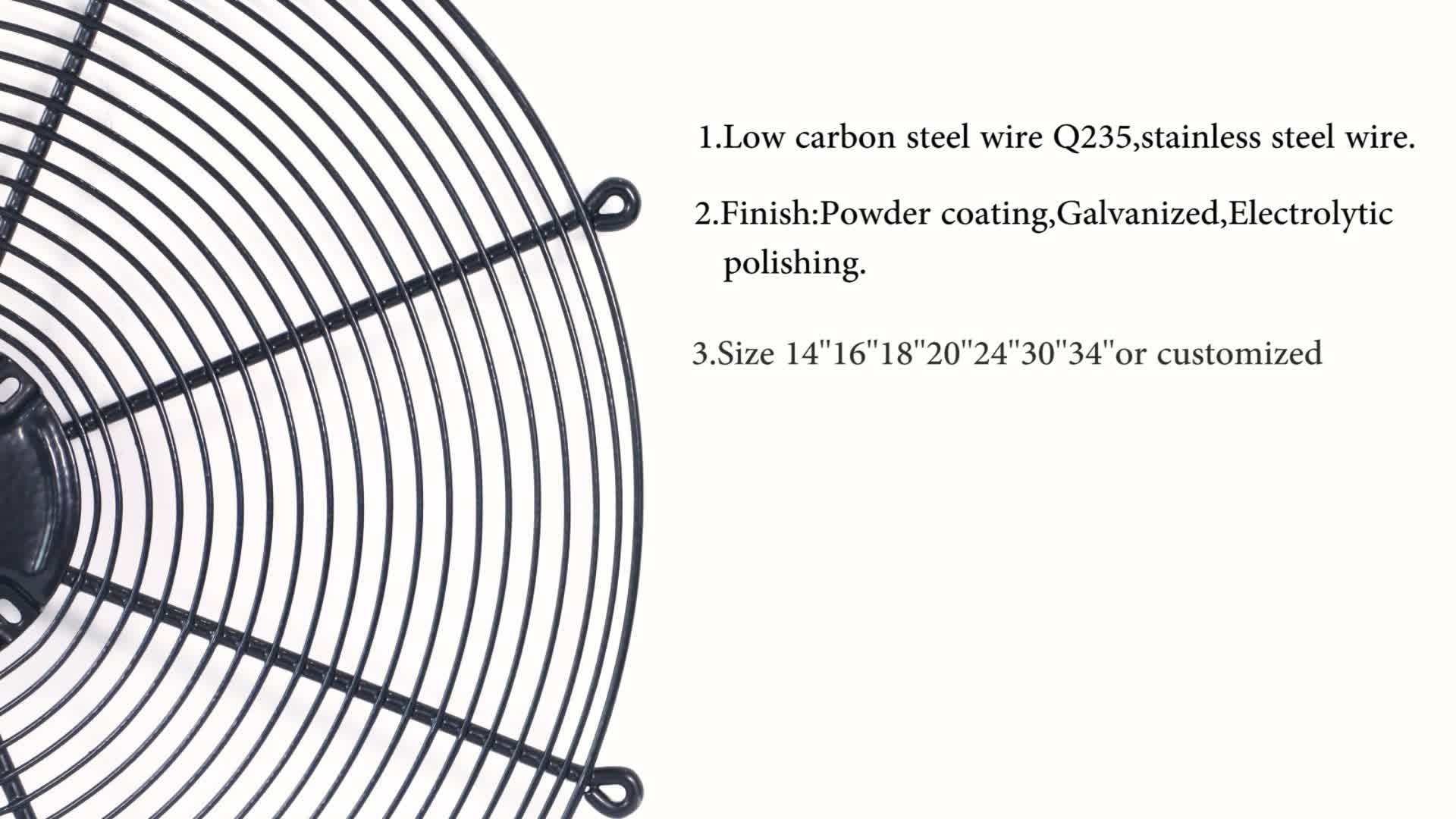 High Quality Waterproof Round Black Chromed Cooling Fan Cover Wire Mesh ...