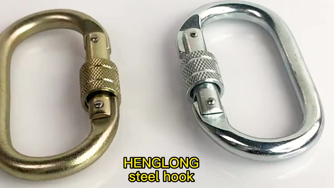 Henglong Oem 25kn Self-locking Hook Carabiner Rock Climbing Steel ...