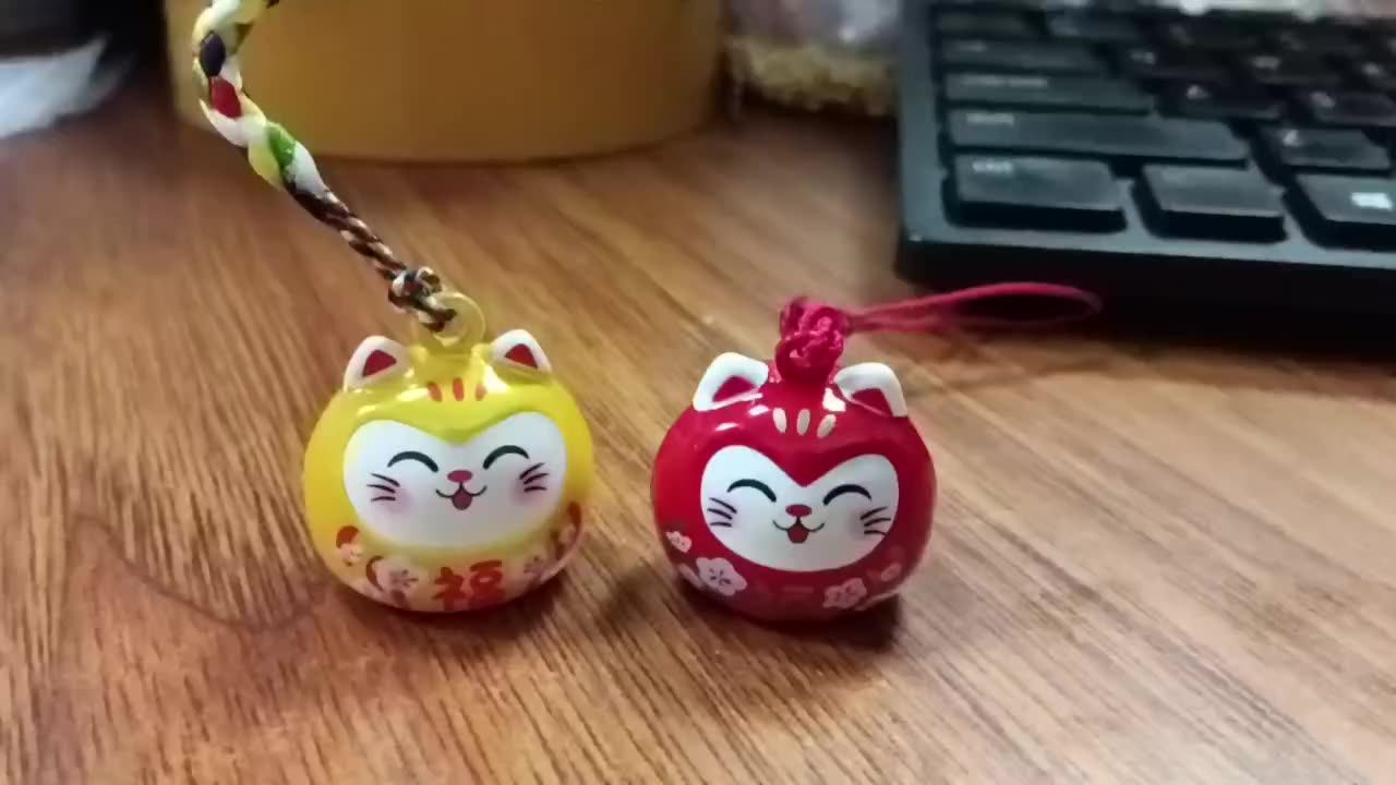 Japan Brass Cute Blessing Bell Dreamy Small Cartoon Cat Hanging Diy ...