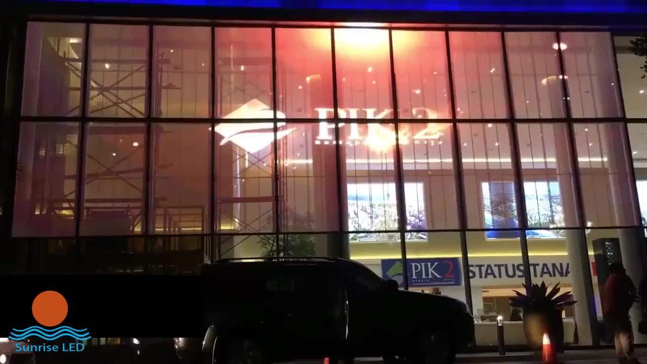 Outdoor Building Facade Advertising 70% Transparent Rate 31.25mm Led ...