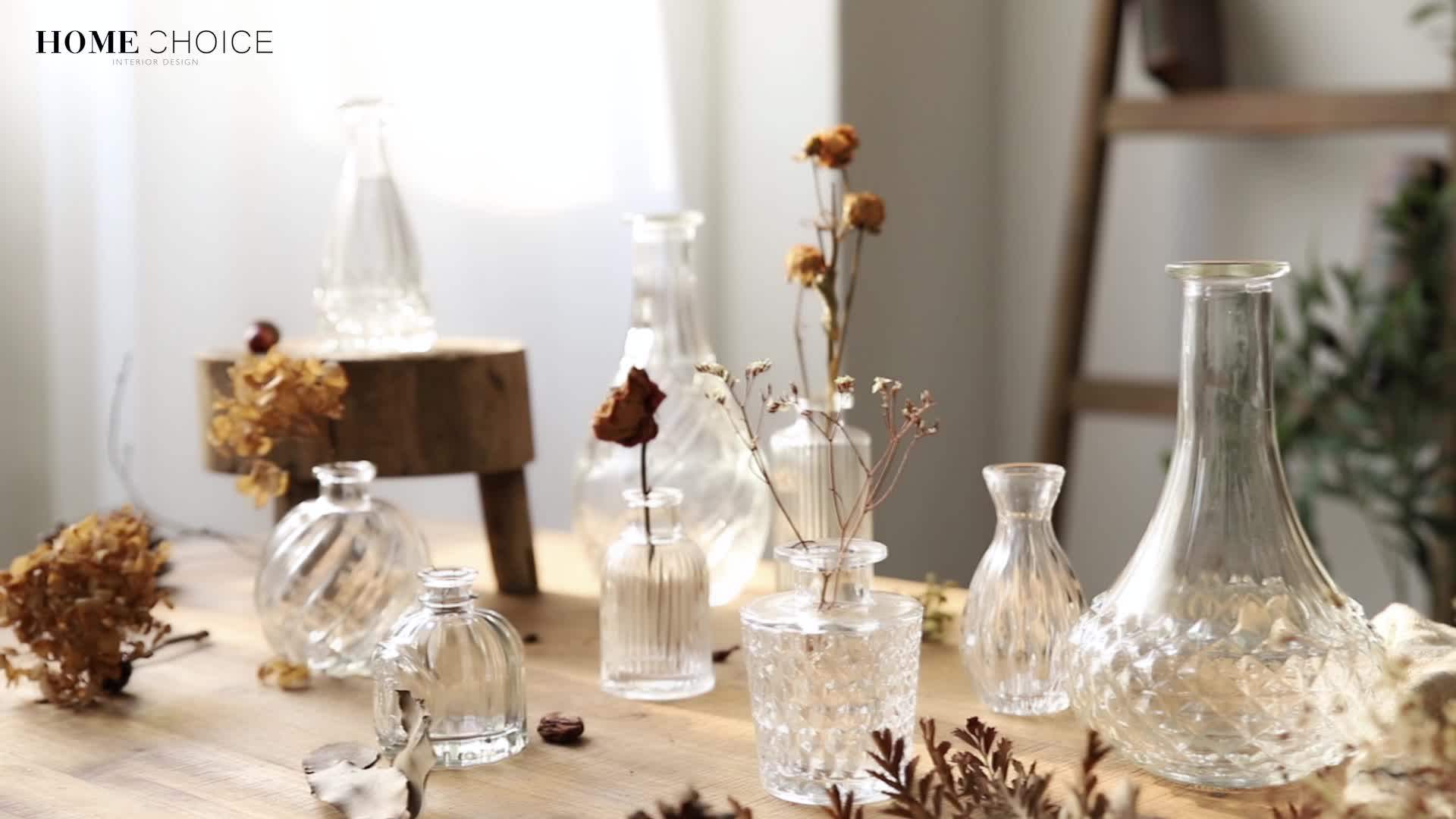 Classic High Quality Decorative Glass Flower Vase Oblique Mouth Vase ...