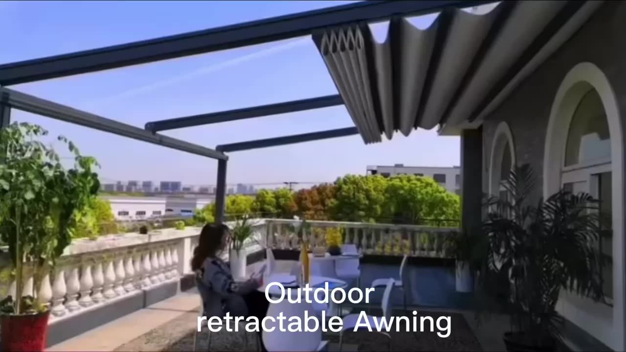 Smart Control Waterproof Pergola Motorized Sunshade Retractable Awning ...