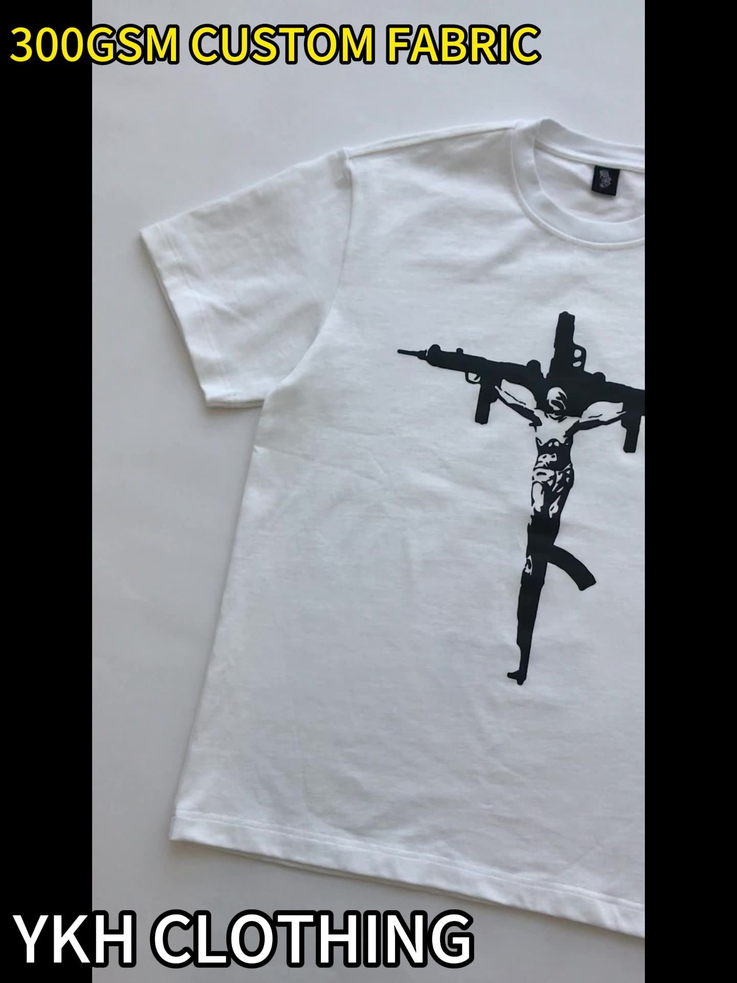 Ykh 300 Gsm Pure Cotton Fabric Heavy Weight Loose Size Street Wear Puff ...