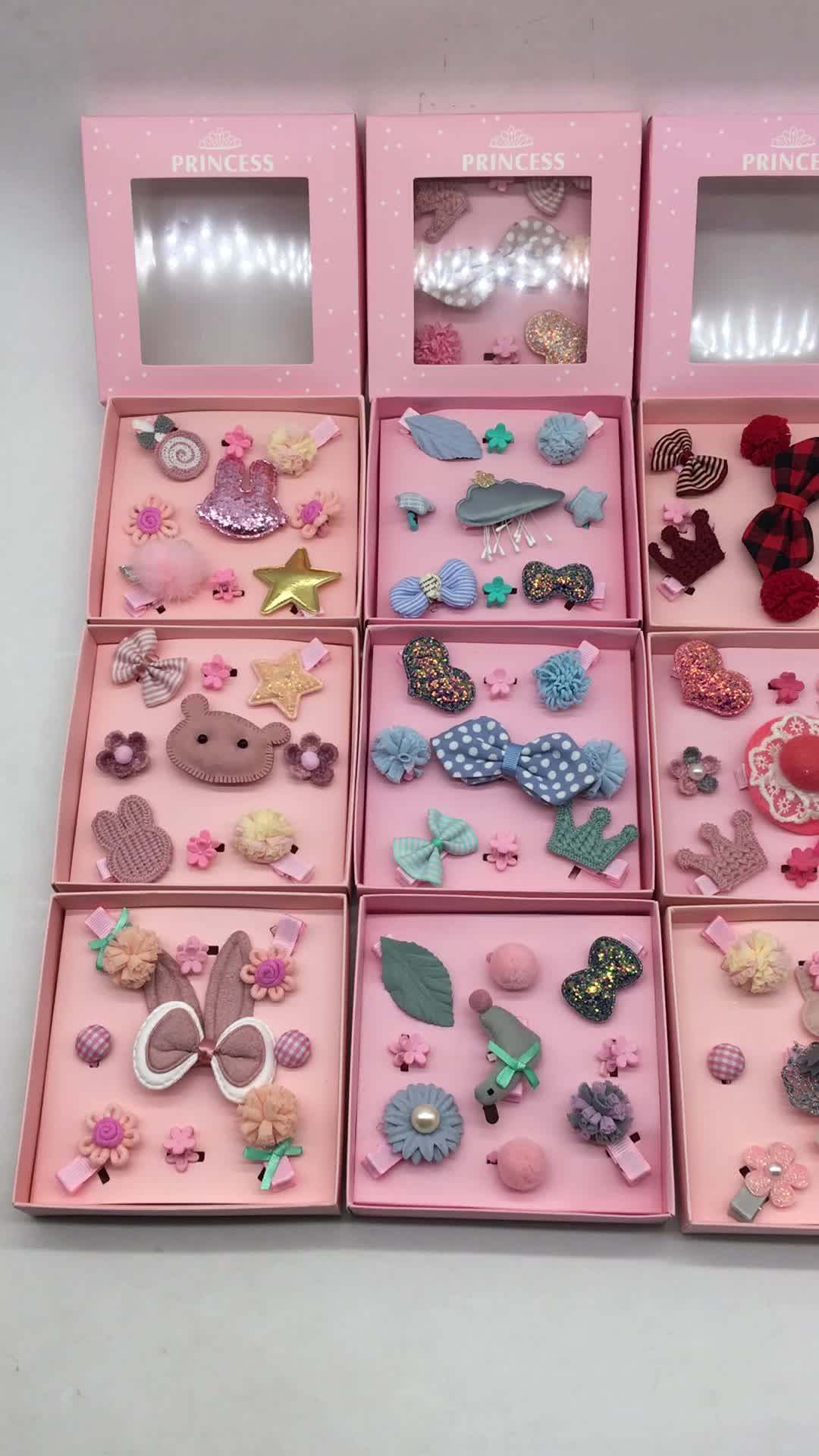 Kids Jewellery Princess Pink Box Package Polka Dot Bow Hair Accessories ...