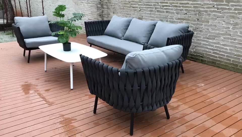 Garden Treasures Polyester Rope Sofa Outdoor Furniture Powder Coated ...
