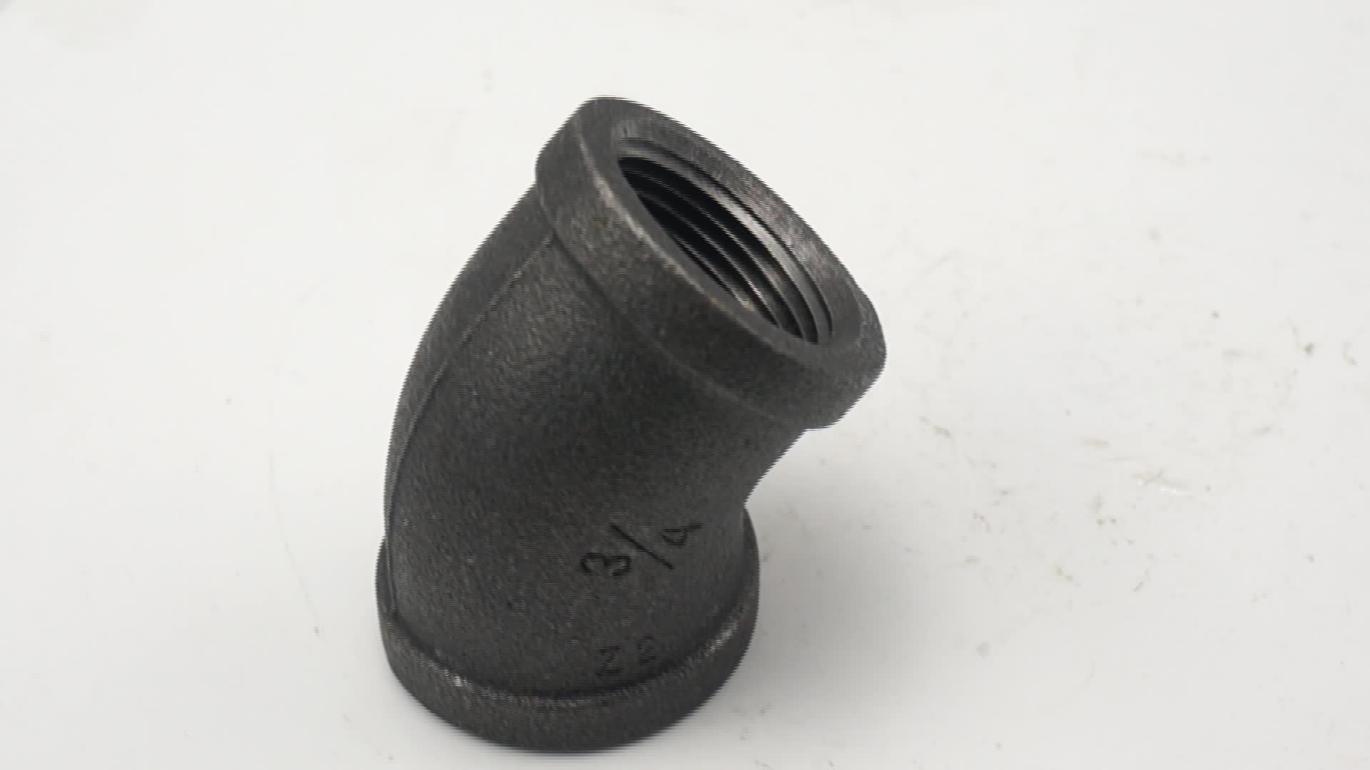 Industrial Malleable Iron Fittings 3/4" Npt Thread Normal Black Malleable 45 Degree Elbow For ...
