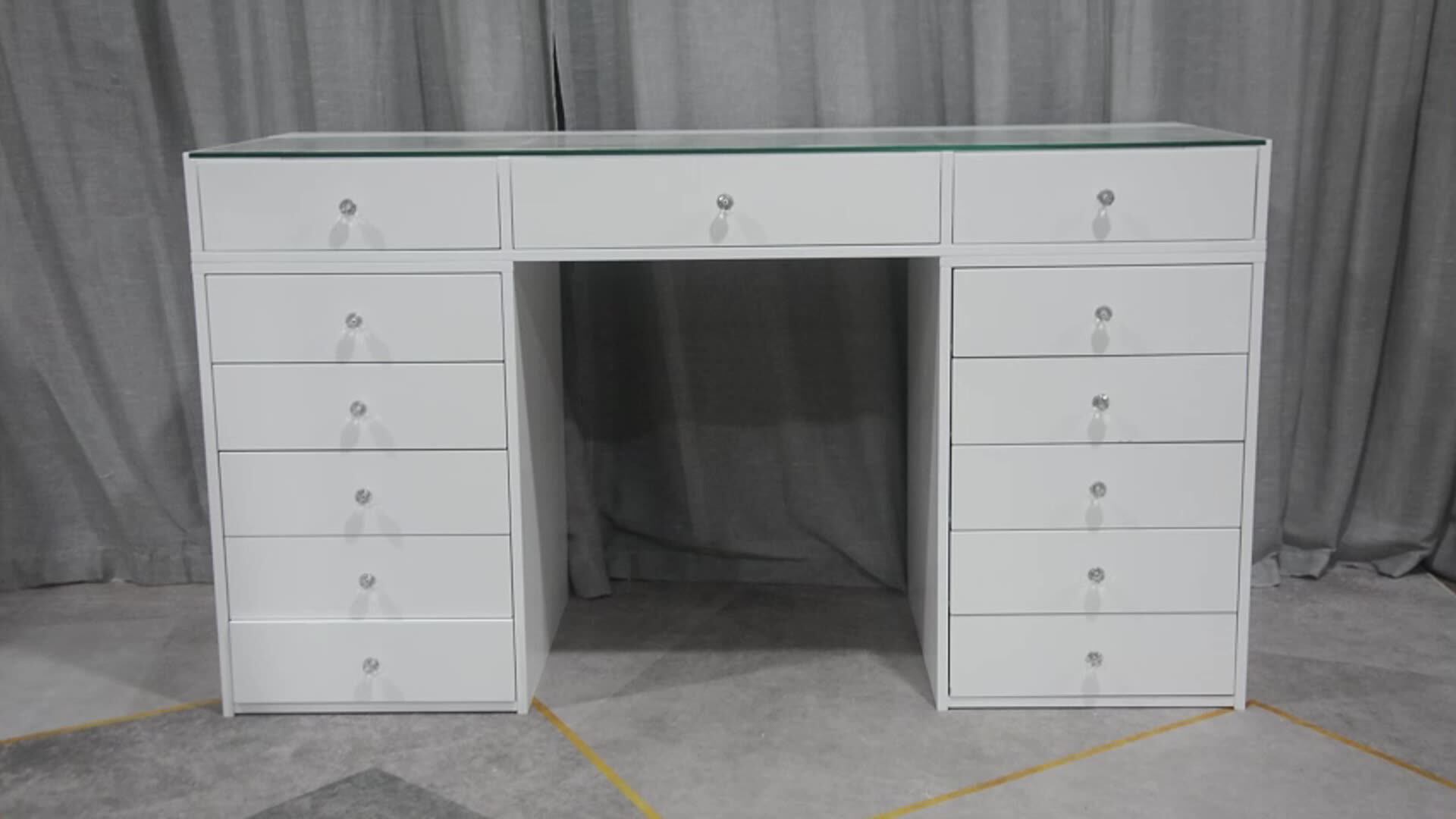 Coiffeuse Wood White Glass Top Dressing Table at Alibaba.com