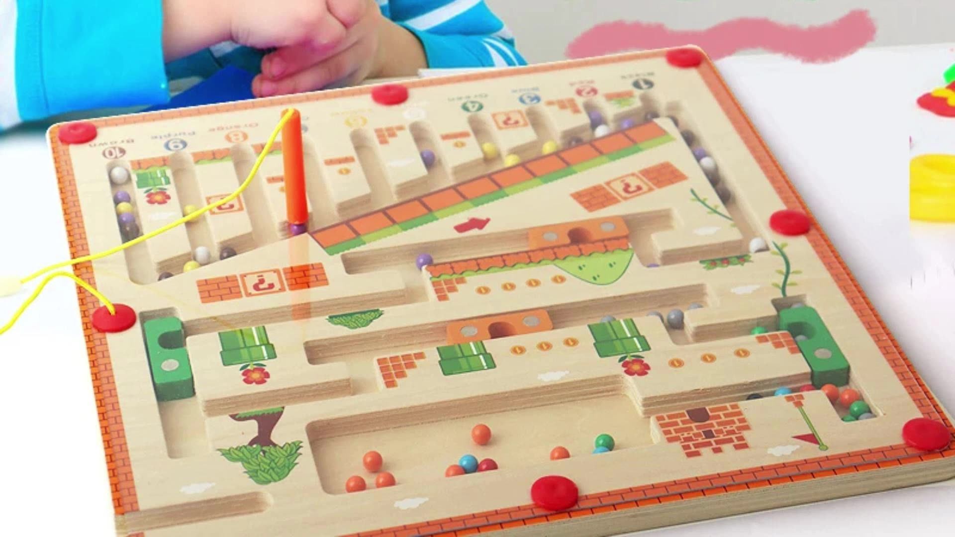 Montessori Wooden Magnetic Alphabet Maze Board Letter And Numbers ...