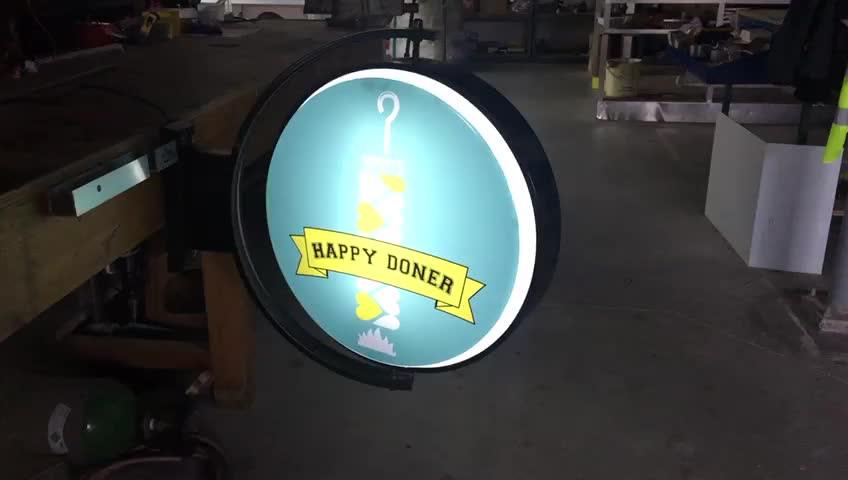 Outdoor Turning Board Lightbox Advertising Round Rotating Led Sign 3d ...