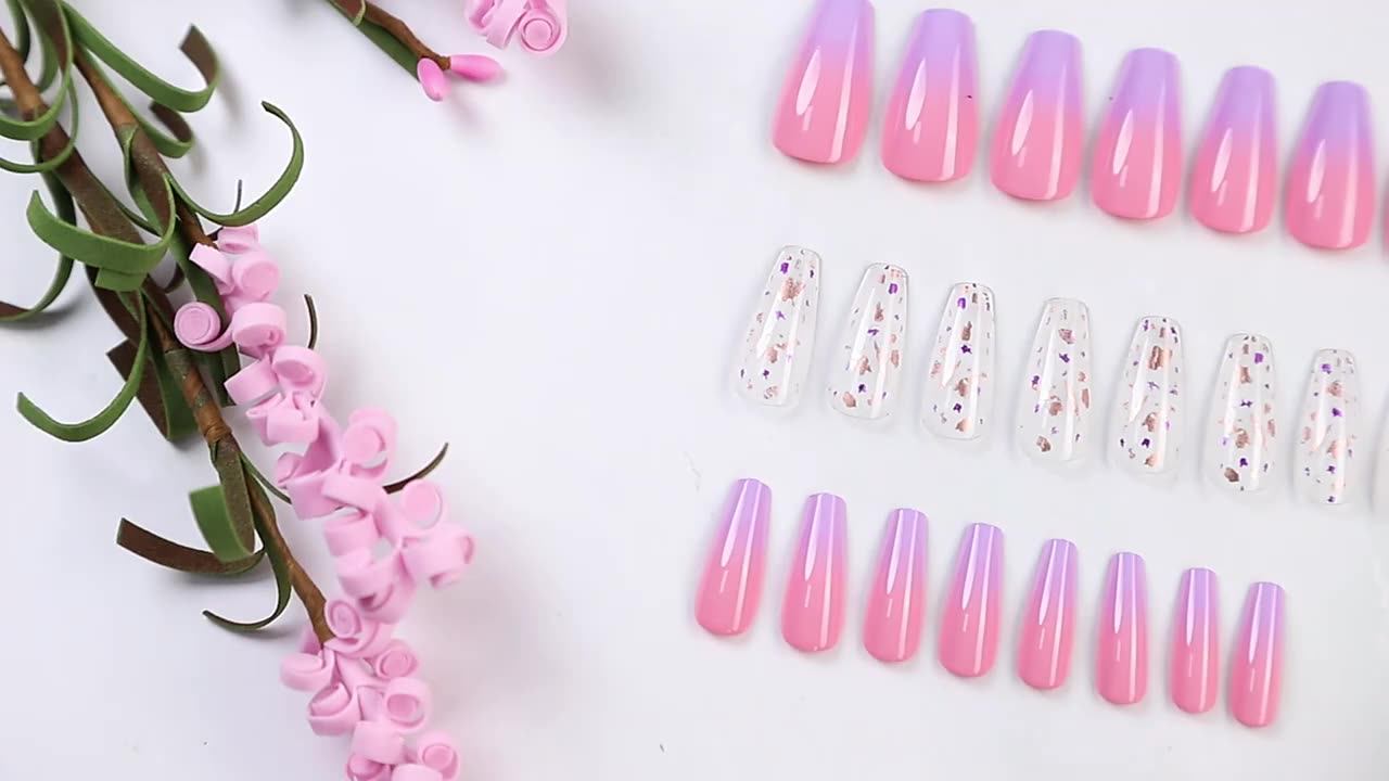 Wedding Engagement Fake Nails Long Lasting Design Press On Nails Gold ...