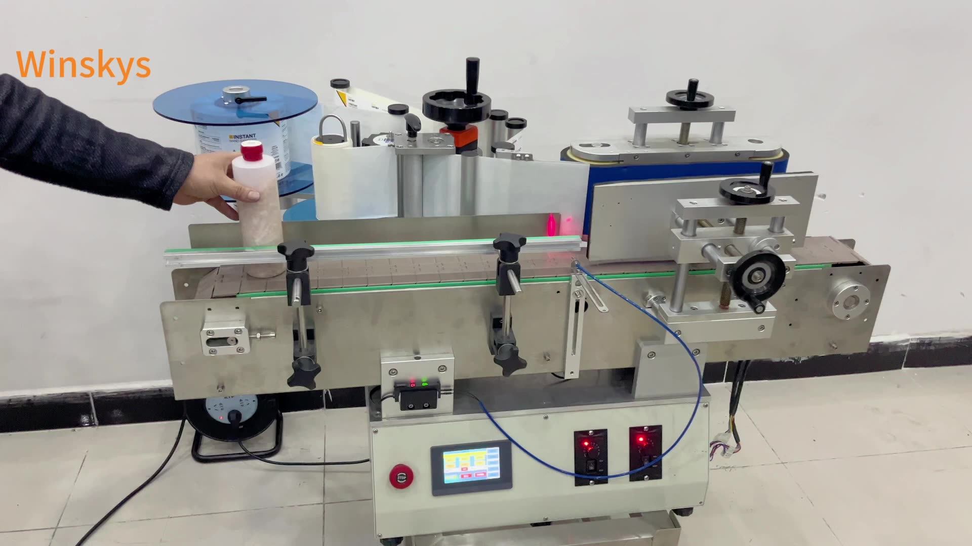 Semi Automatic Round Label Applicator Craft Brew Beer Bottle Jar Cans ...