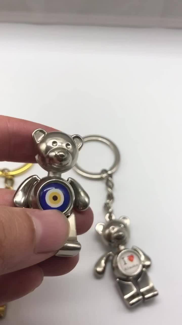 Metal Custom Made Alaska Polar Bear Key Chain Moveable Bear Alaska ...