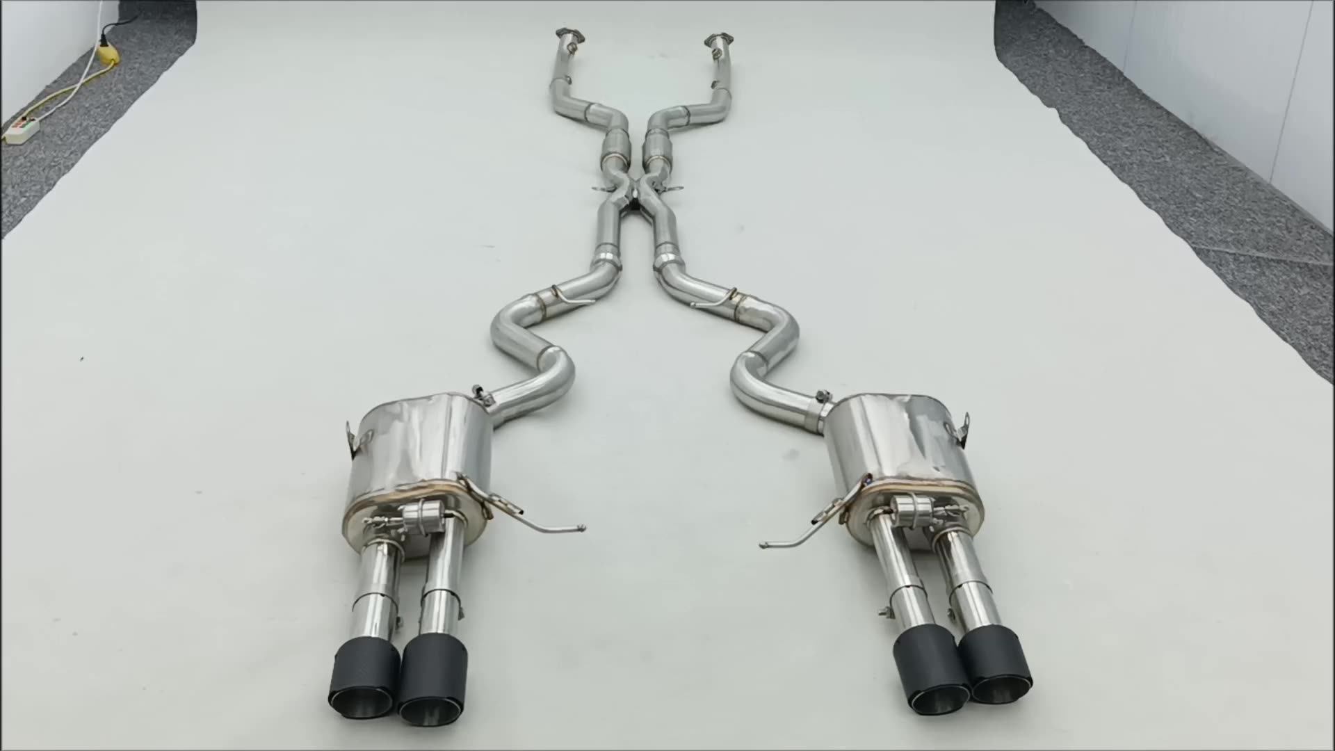 Custom Sus304 E90 E92 E93 M3 Header Back Valve Cat Back Exhaust Systems ...