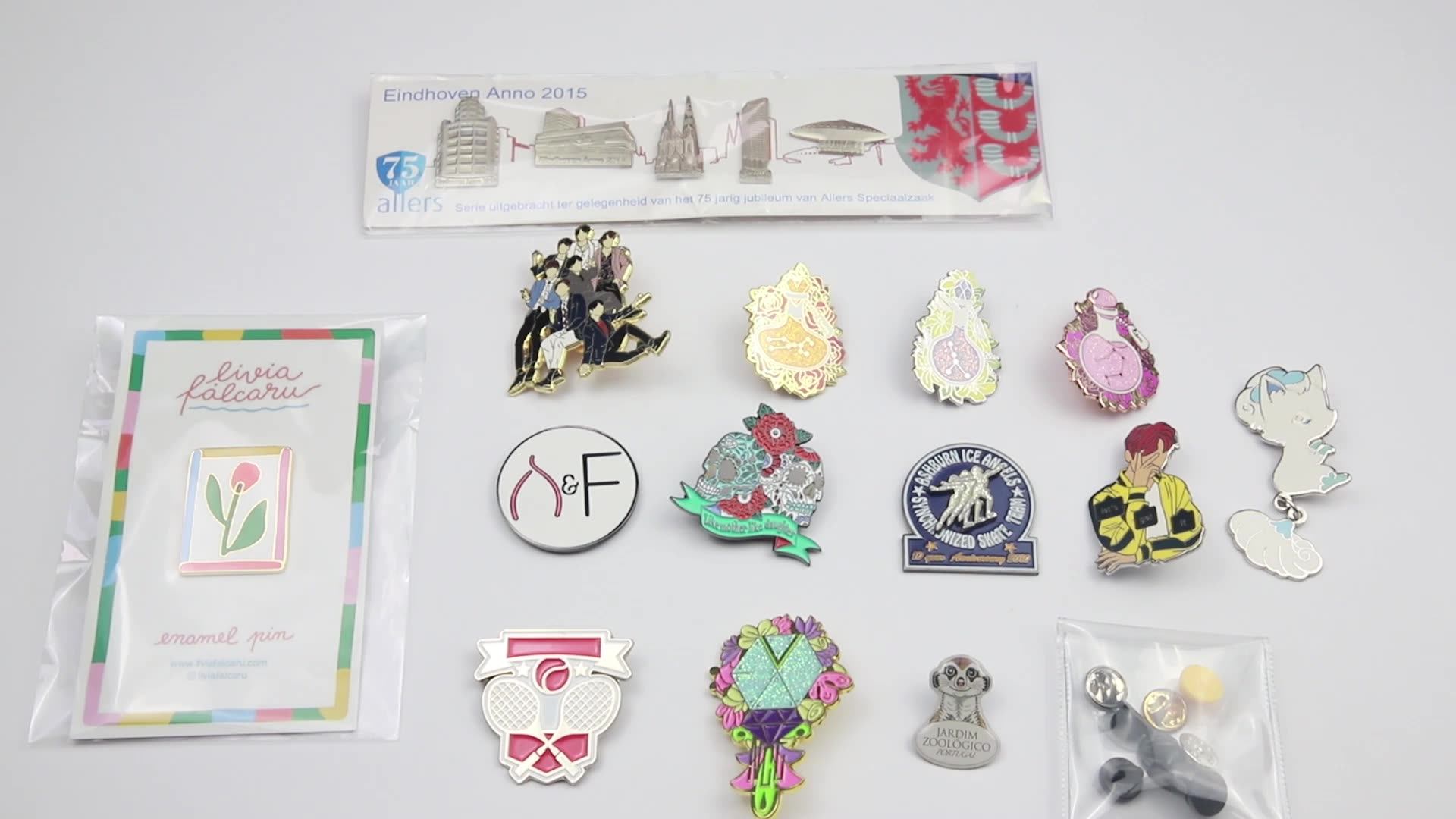 Cartoon Cute Enamel Pin Custom Badge Gold Lapel Pins Paper Card ...