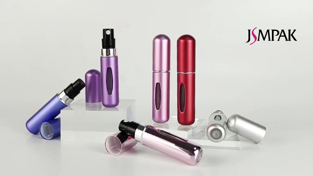 Unisex Round Shape Fancy Mini Bottom Fill Refillable Aluminum Perfume ...