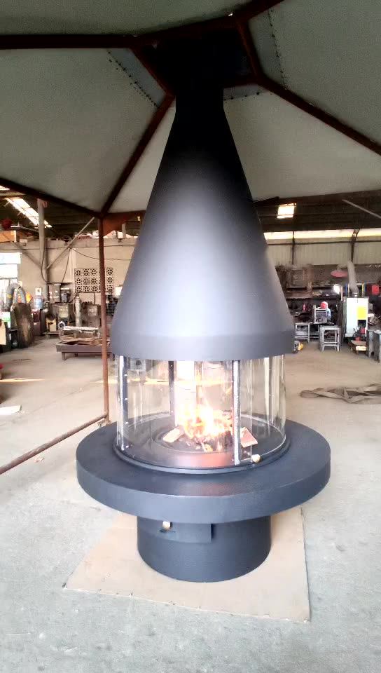 Modern 1200mm Wood Fireplace Ceiling Hanging Indoor Mounted With Round ...