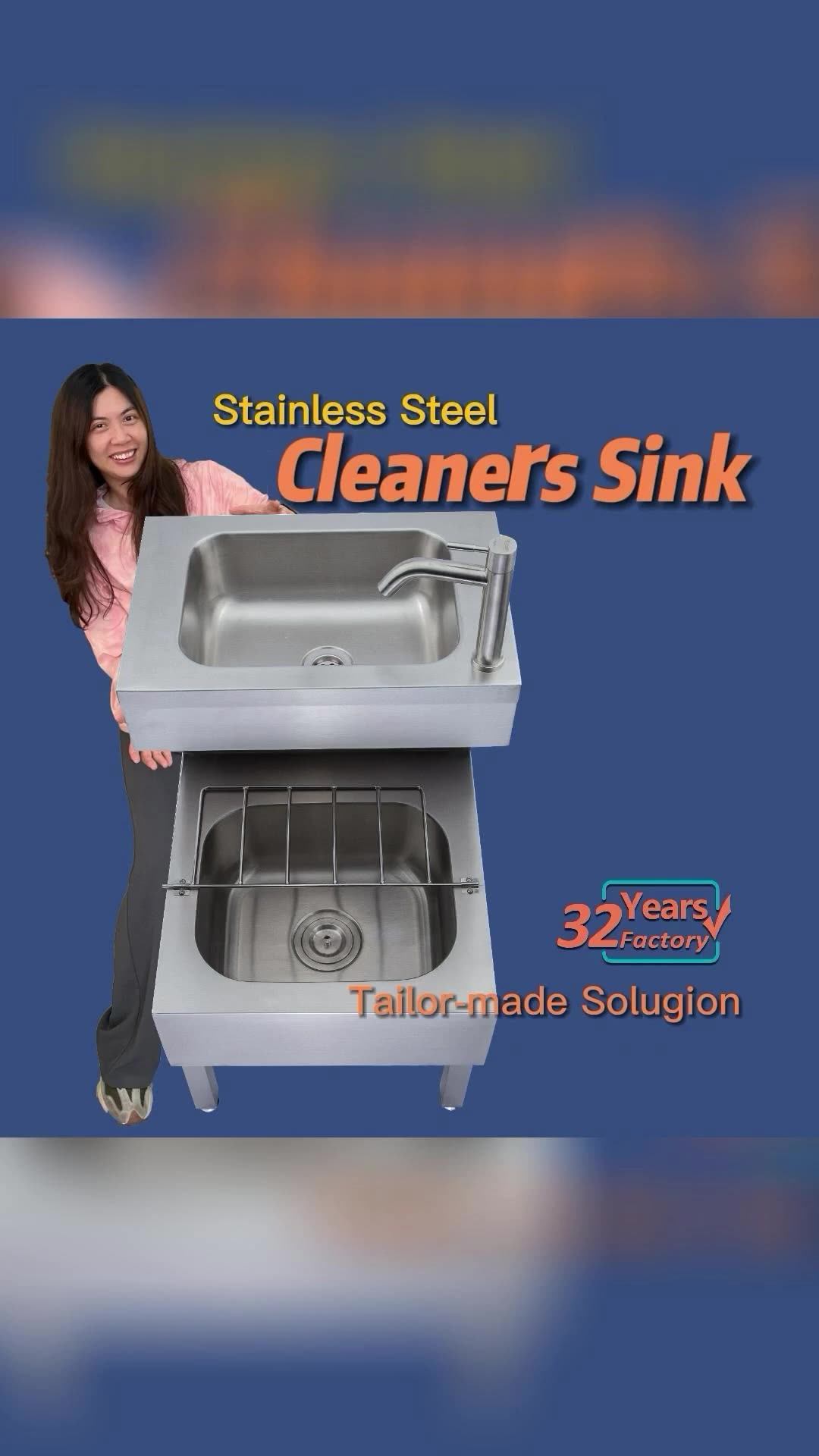 Commercial Stainless Steel Industrial Kitchen Utility Cleaners Sink Mop ...