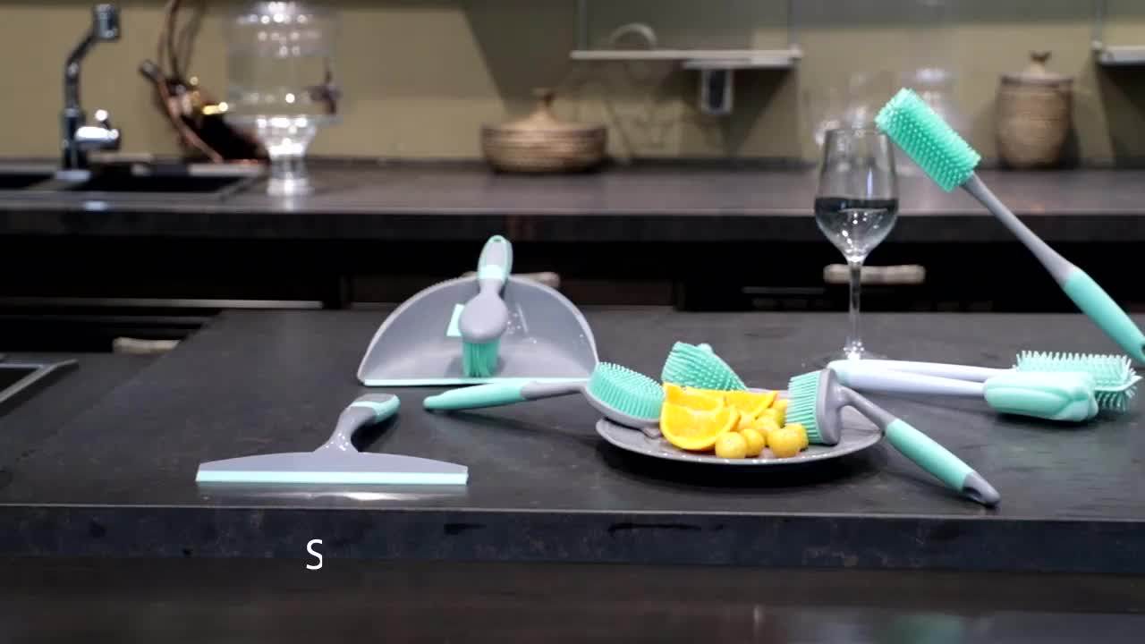 Masthome 3 In 1 Multi-head Cleaning Set Long Handle Plastic Sponge ...