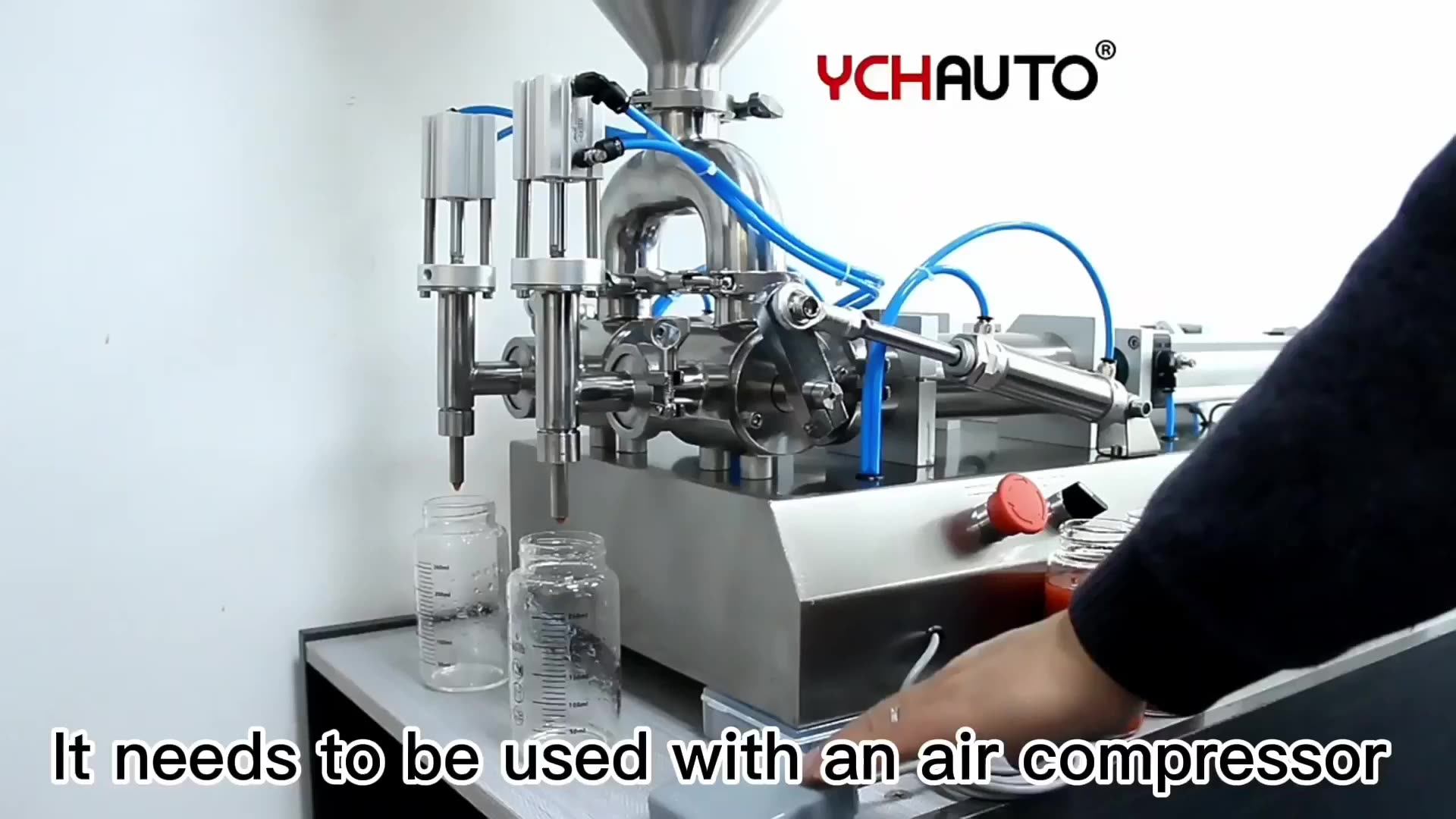 Stainless Steel Hopper Pneumatic Cream Filler Shampoo Production Line ...