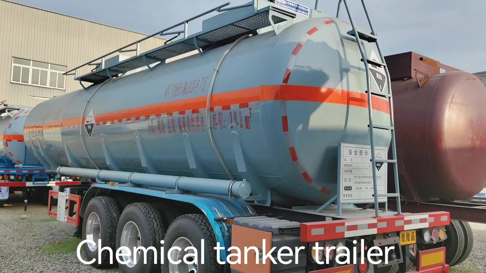 3 Axles Chemical Solvent Solution Liquid Tanker Trailer 25cbm Tank Semi ...