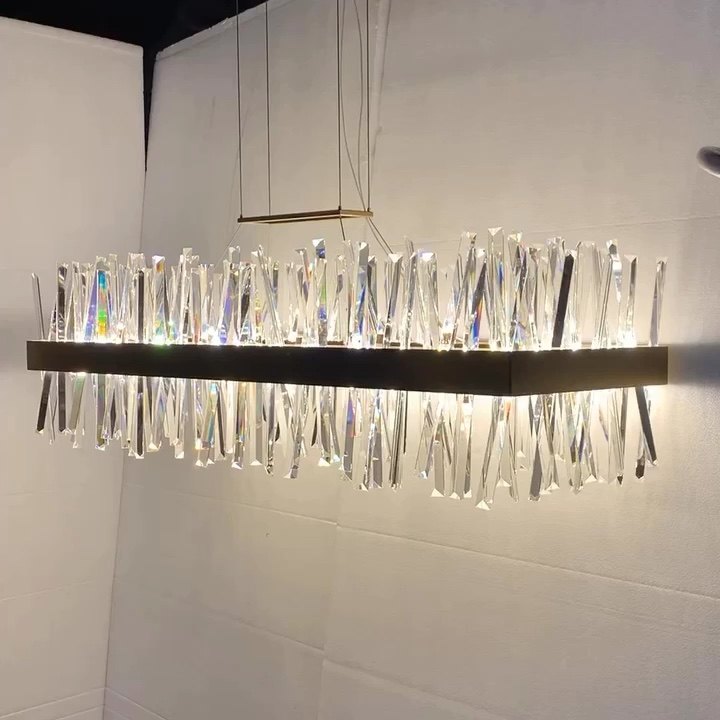 Jc Lighting Chandeliers Rectangular Pendant Modern Crystal Chandelier ...