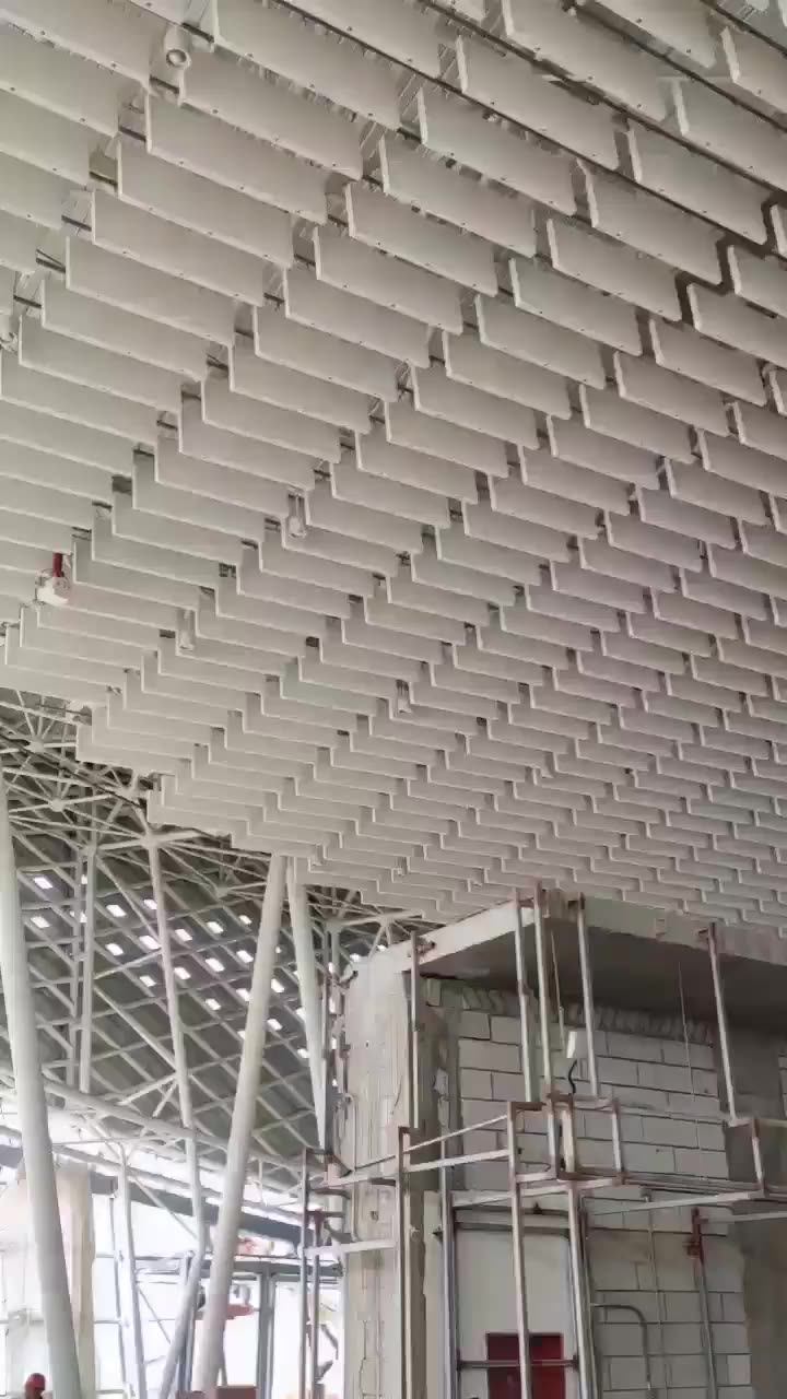 Suspended Absorbing Baffle Beam Ceiling Vertical Suspension Linear Wave ...