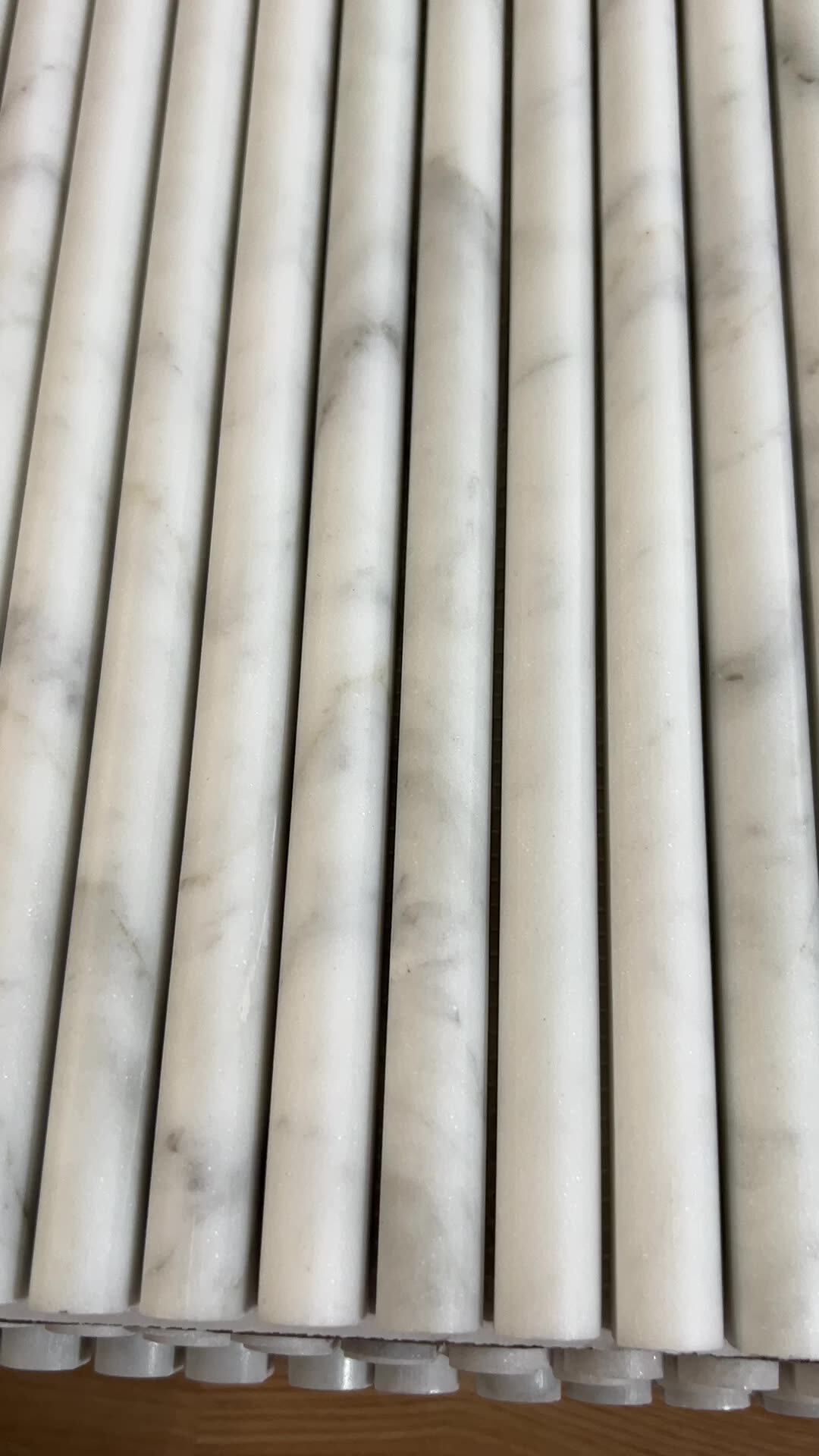 Newstar Honed Italy Carrara White Curve Fluted Marble Column Tiles Wall ...