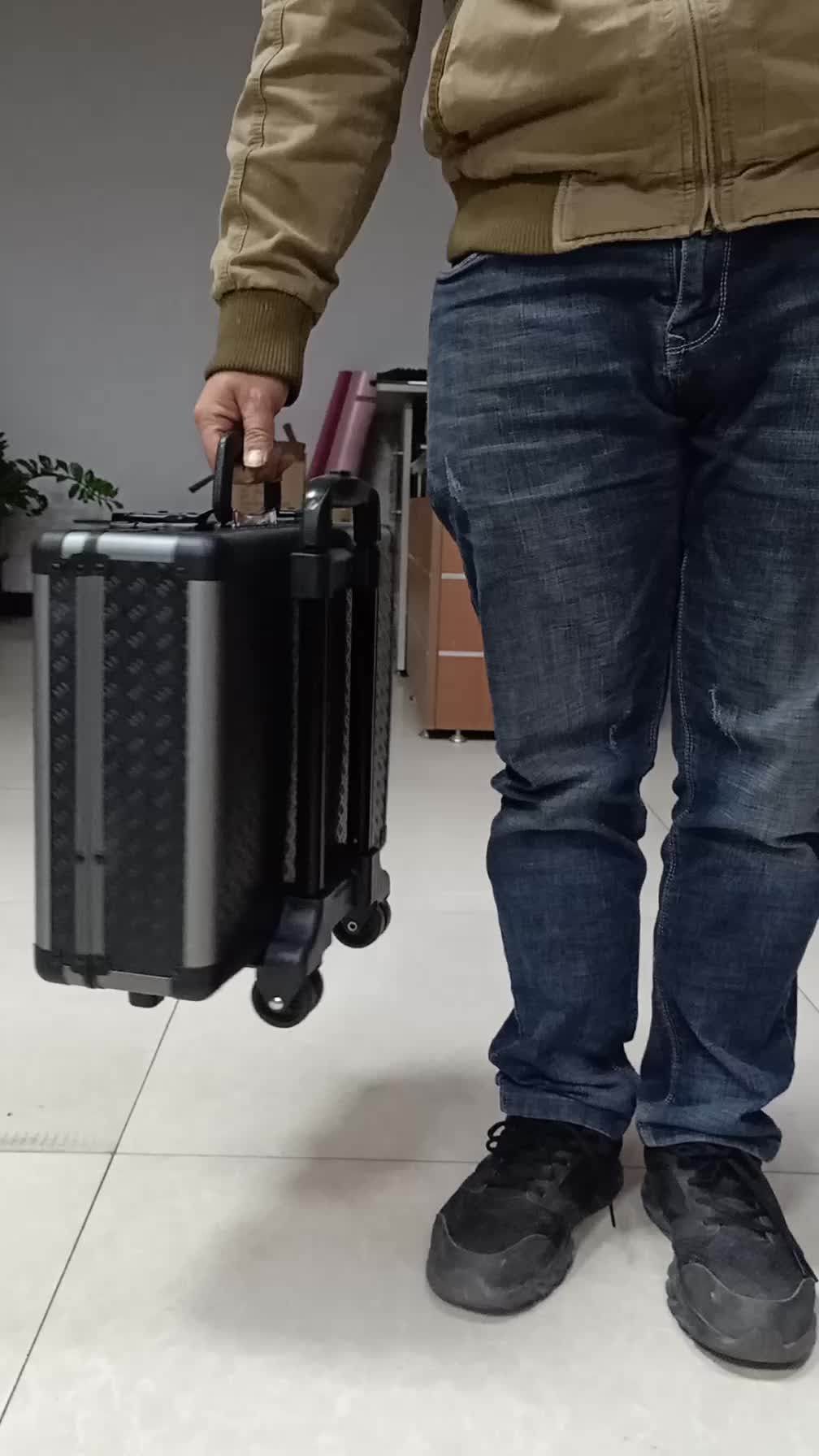 Custom Black Abs Aluminum Alloy Attache Tools Storage Case Trolley ...