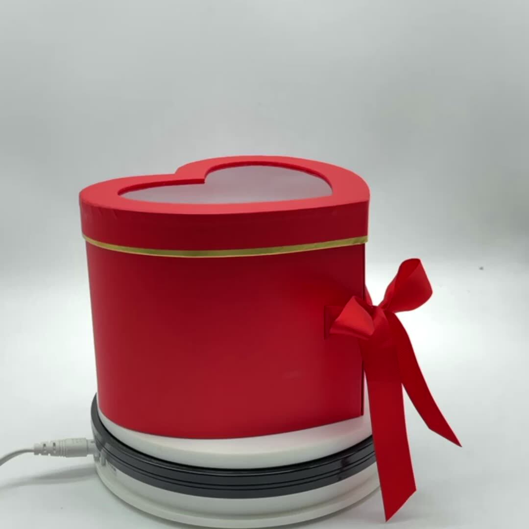 Heart-shaped Double-layer Rotating Valentine's Day Flower Packing Box ...