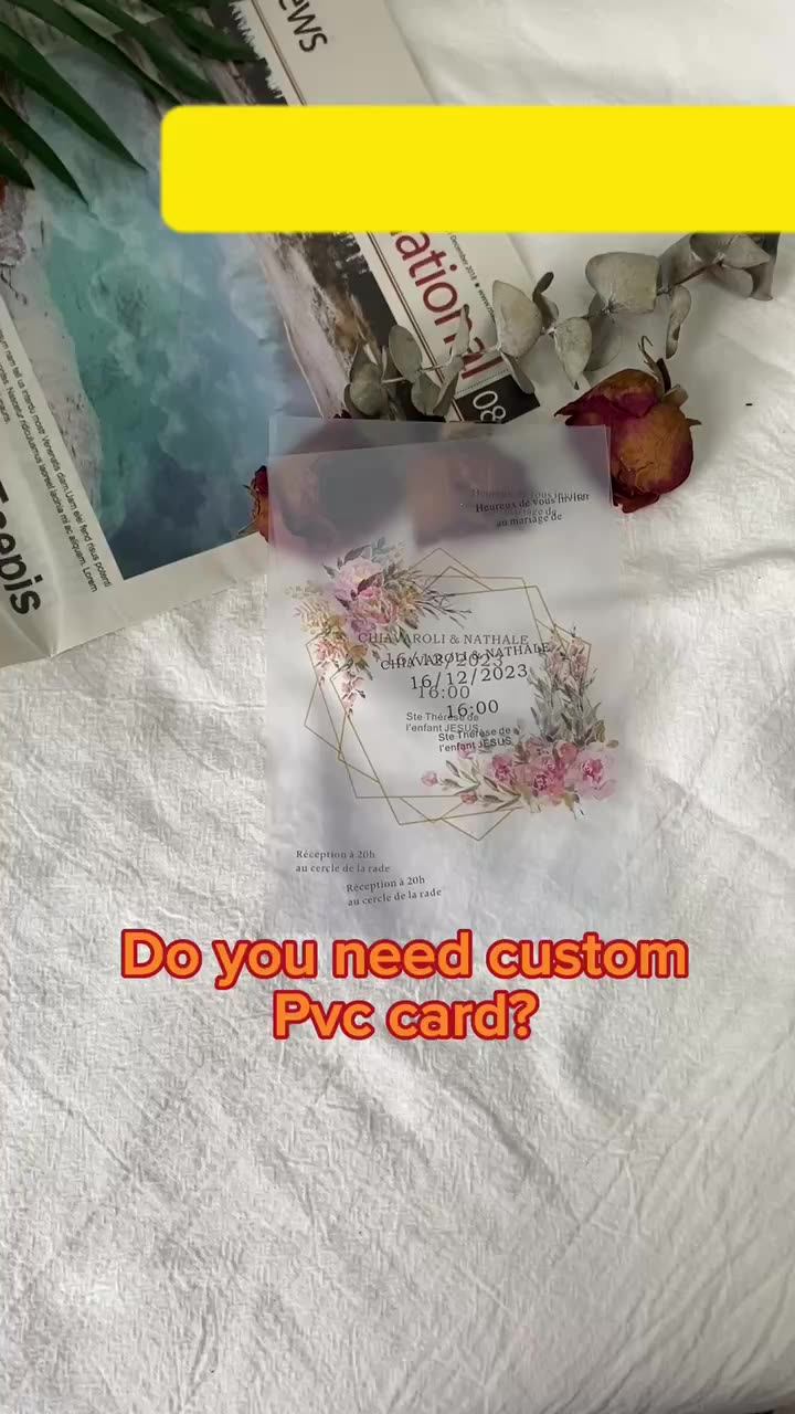Luxury Pvc Invitation Cards Customised High Quality Transparent Matt ...
