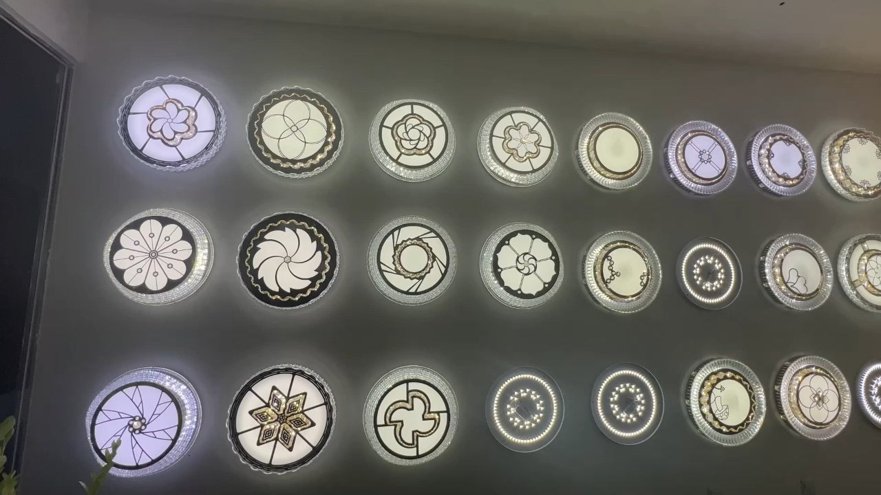 Modern Design Indoor Ceiling Lamps 3 Color Changeable Crystal Led ...