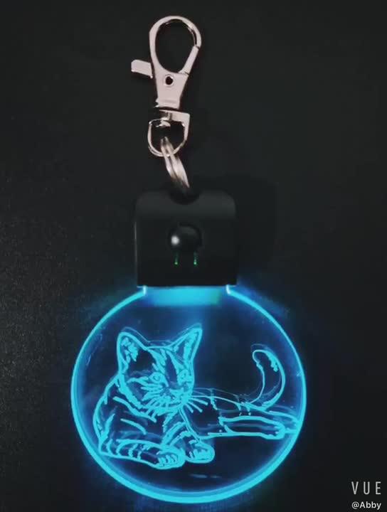 Customized Wolf Pattern Design Acrylic 7 Led Color Changing Led ...