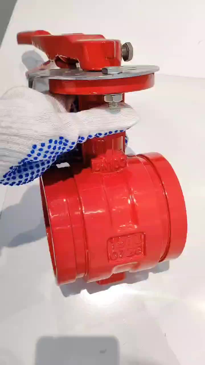 消防蝶阀D81X-16Q消防卡箍蝶阀沟槽手柄蝶阀管道软密封沟槽蝶阀-阿里巴巴