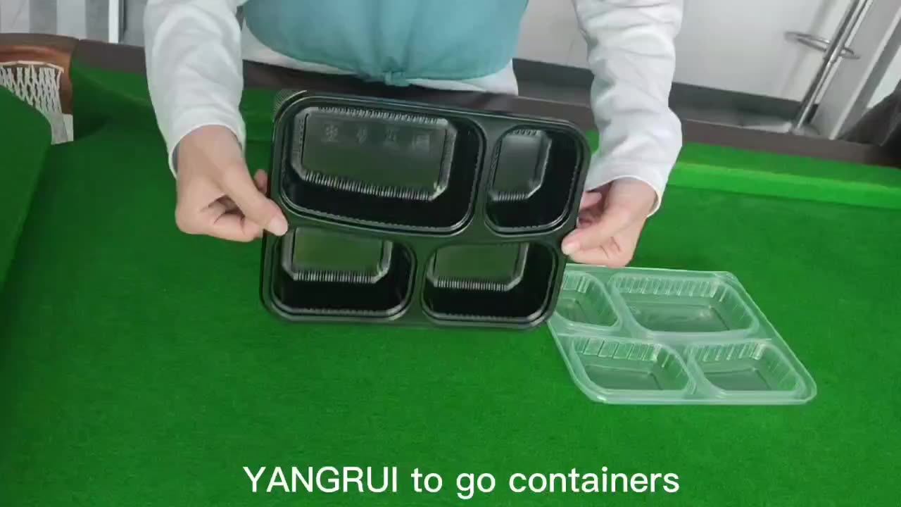 34oz 4 Compartment To Go Bento Boxs Plastic Food Storage Containers ...