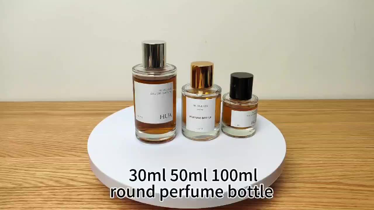 50ml Round Glass Perfume Spray Bottle De Parfum Bottle With Aluminum ...