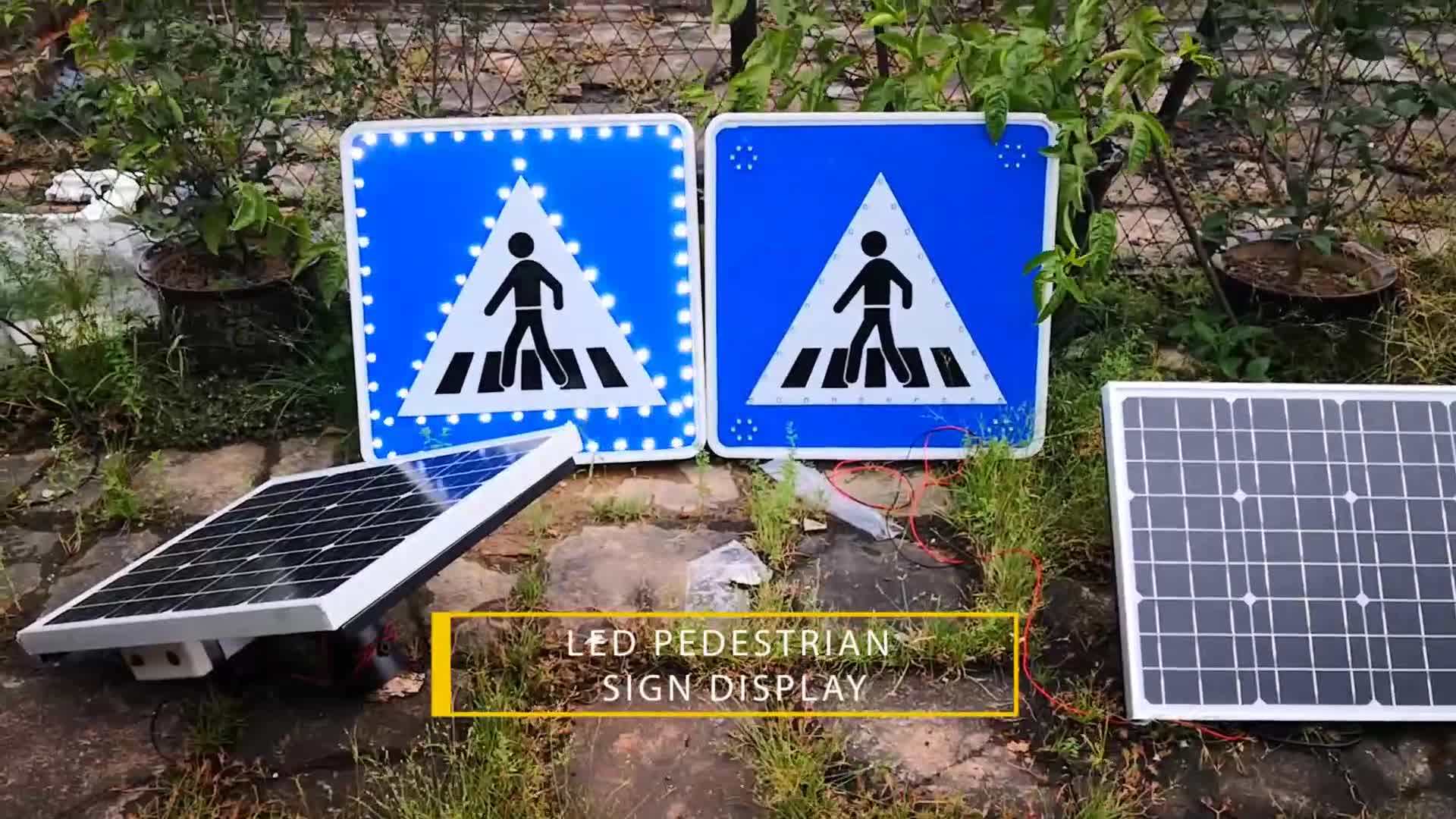 Pedestrian Crossing Led Strobe Lighting Solar Road Safety Signs - Buy ...