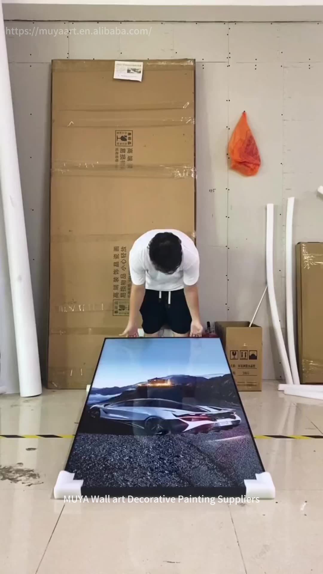 Modern Supercar Sport Car Luxury Wall Art Painting Custom Metal Framed ...