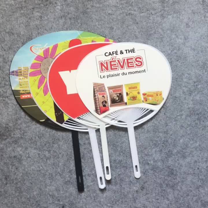Round Shape Pp Hand Fan Promotion Custom Cheap Advertising Fan Plastic ...