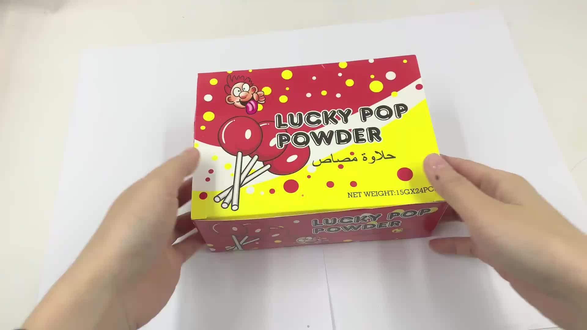 Heart Shape Sour Custom Candy Lollipop With Lucky Pop Powder(7g ...