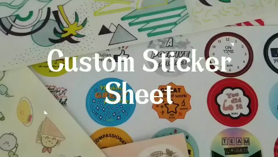 Custom Kiss Cut Adhesive Sticker Sheet A4 Size Cartoon Printed Hot ...